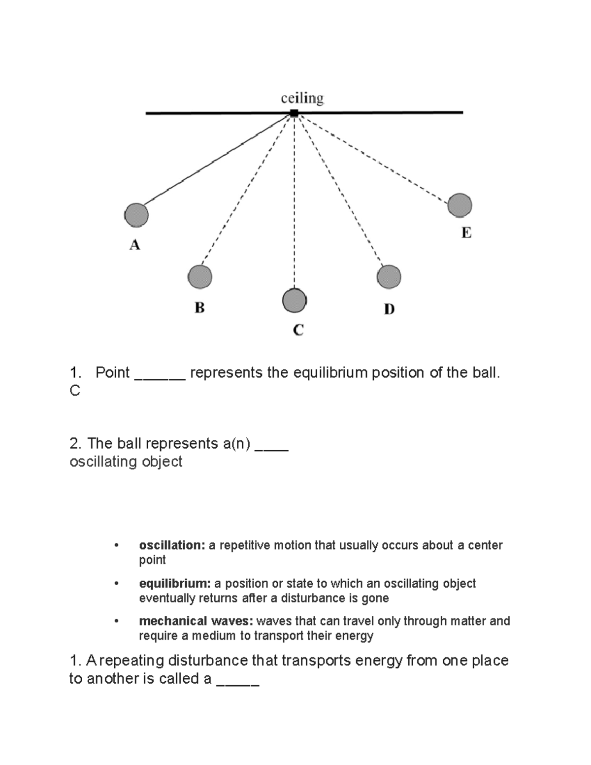 Force and motion lessons 23-25 - Point ______ represents the ...