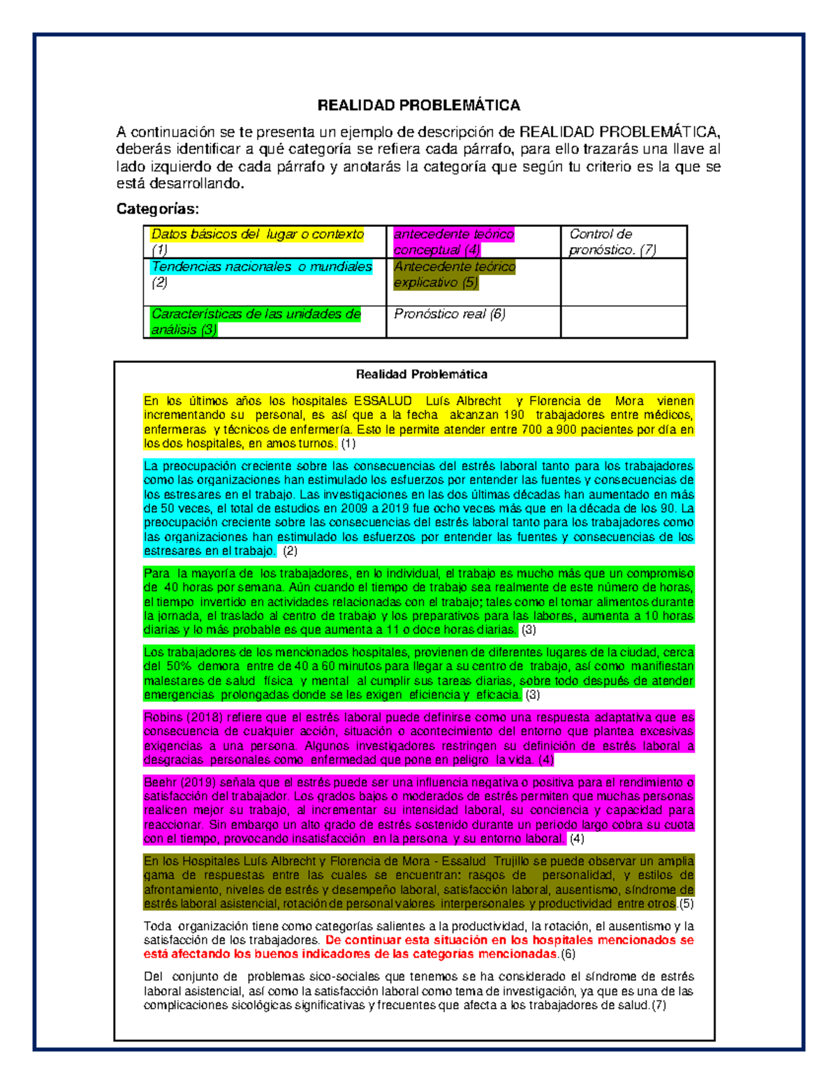 Ejemplo Realidad Problematica (1) - REALIDAD PROBLEMÁTICA A continuación se te presenta un ...
