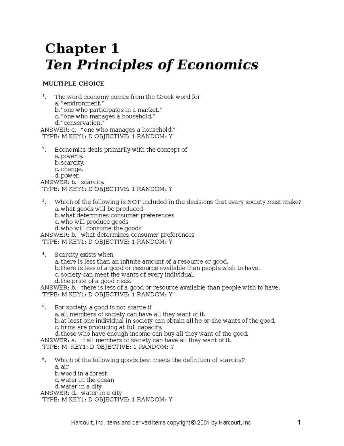 Chap01 - Midterm - Chapter 1 Ten Principles of Economics MULTIPLE ...