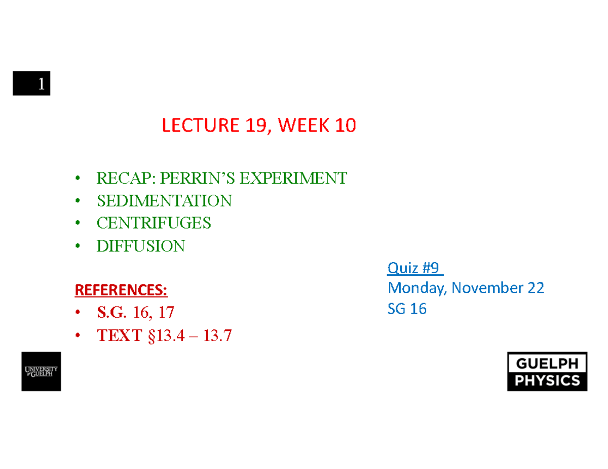 L19 W10 1080 F21 - Lecture Slides - LECTURE 19, WEEK 10 " RECAP ...