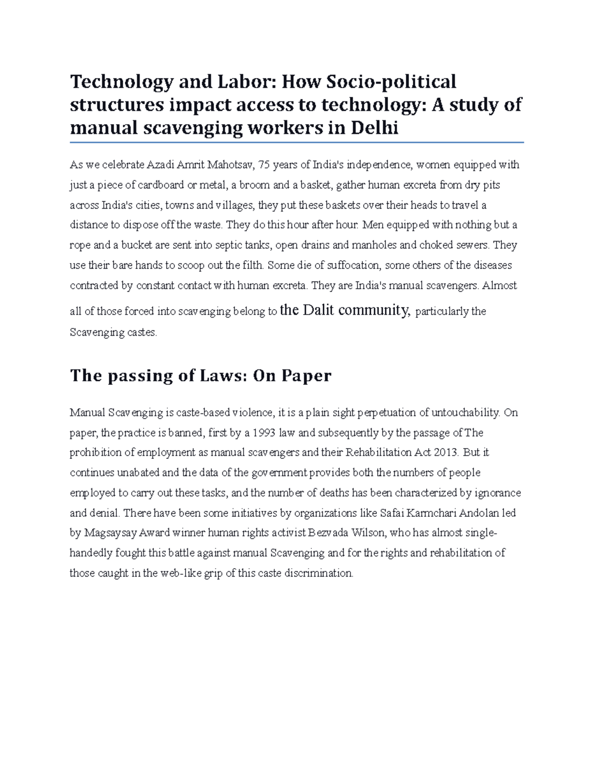Sociology Economy - Technology and Labor: How Socio-political ...