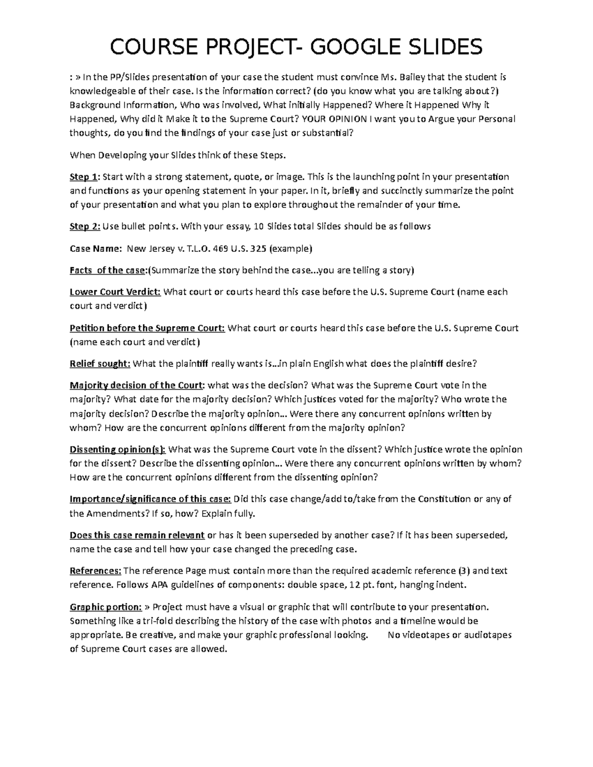 Course project - Criminal Justice guide - COURSE PROJECT- GOOGLE SLIDES ...