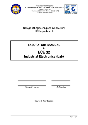 ECE26 Laboratory Activity 2 - ILOILO SCIENCE AND TECHNOLOGY UNIVERSITY ...