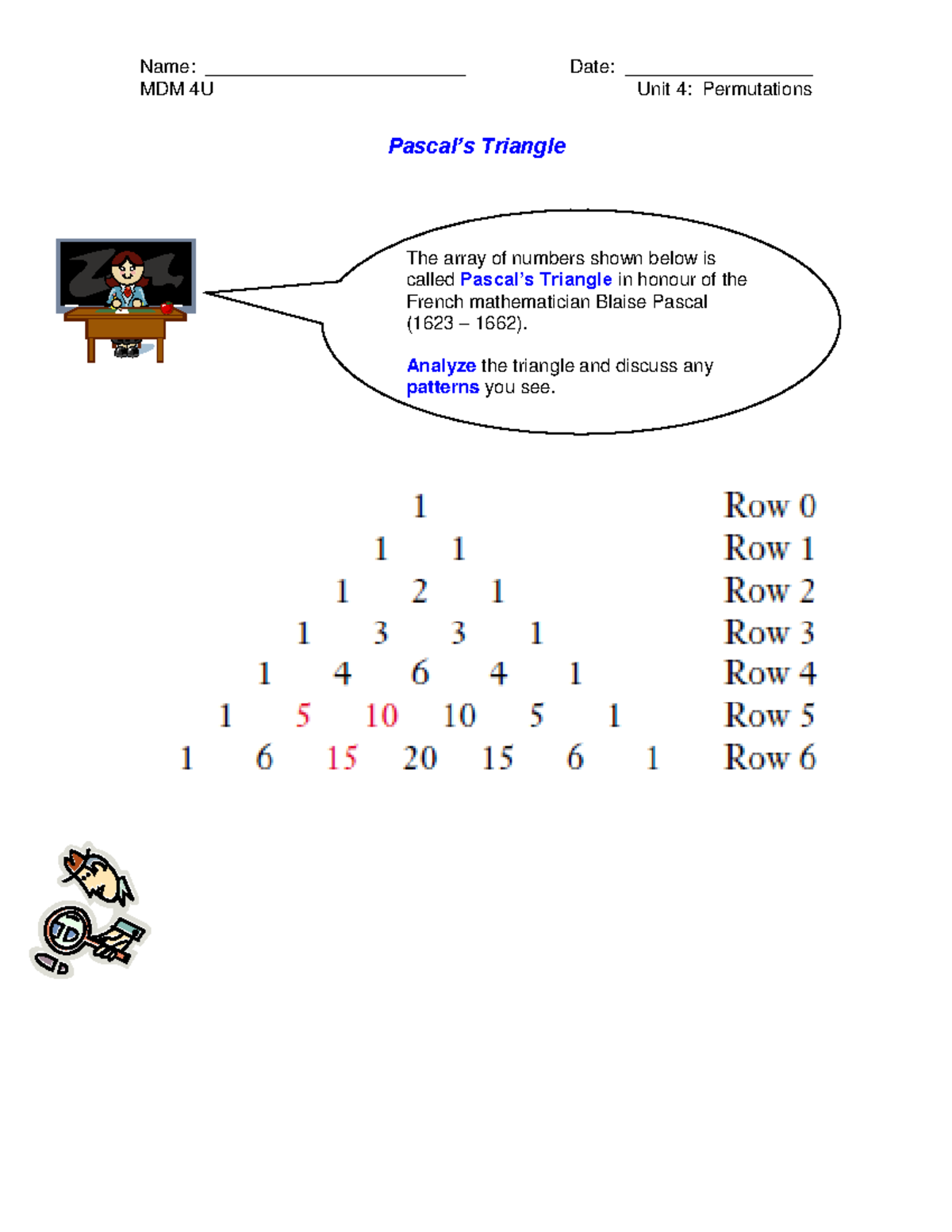 7.Pascal's Triangle - This is a assignment for grade 12 students to ...