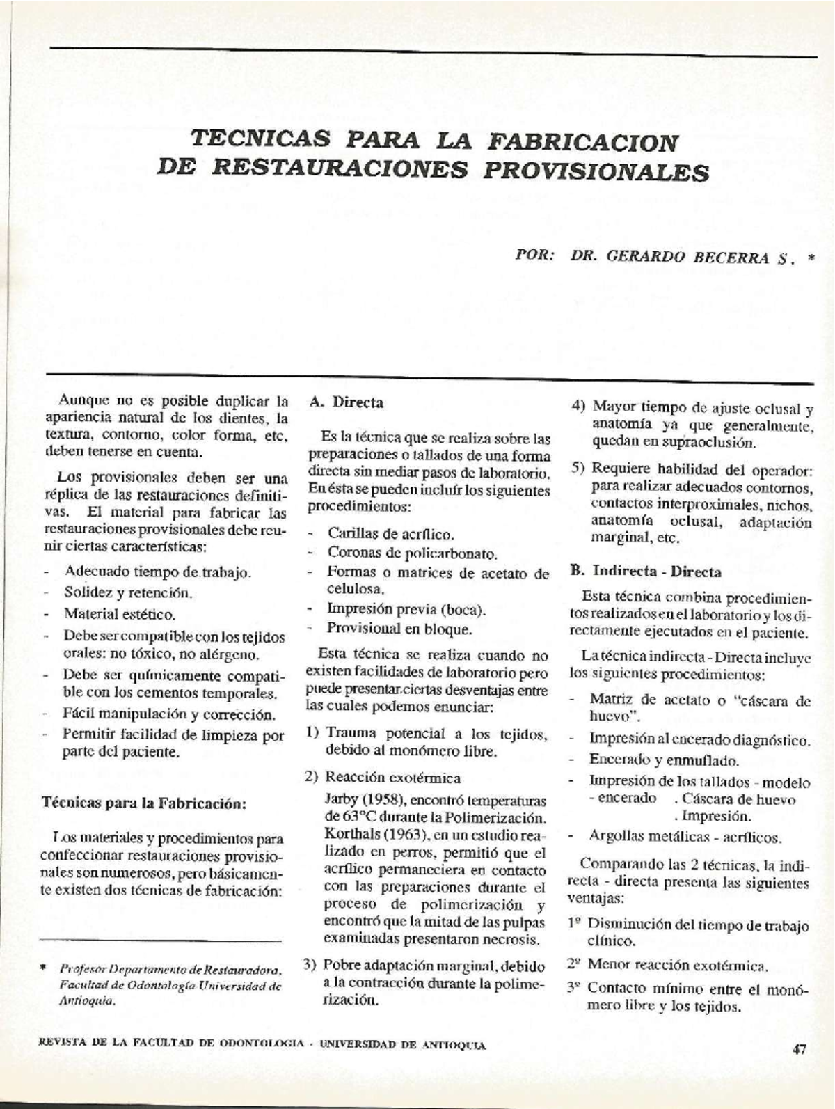 (7) Restauraciones Provisionales - Operatoria dental básica - Studocu