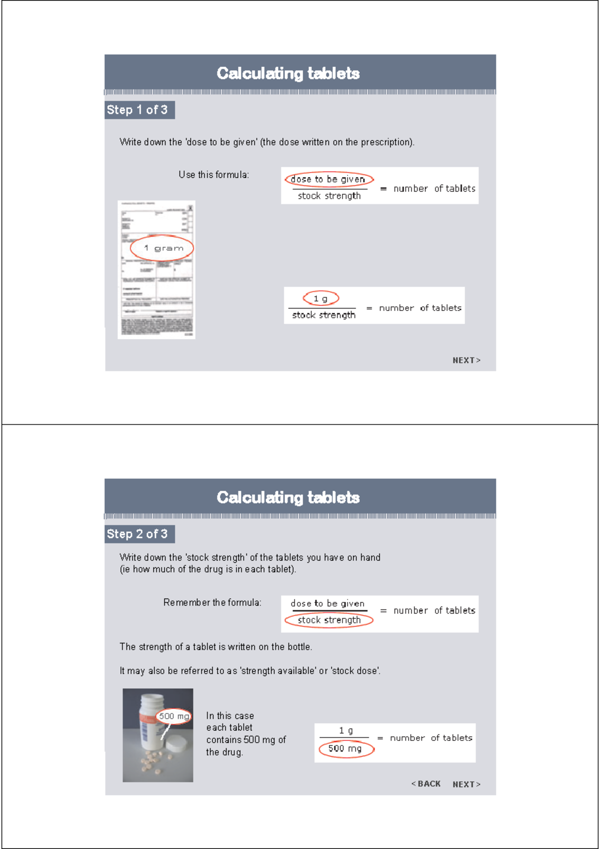 Calculating tablets pharmaceutical calculation on drug - NEXT > Step 1 ...