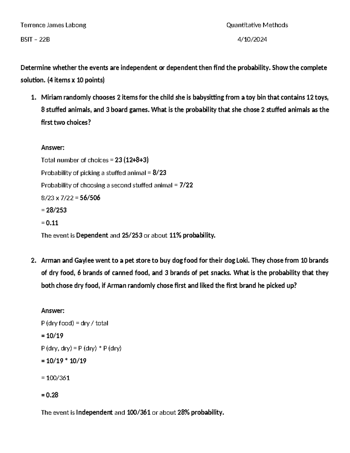 02 Activity 4( Quanti) - Terrence James Labong Quantitative Methods ...