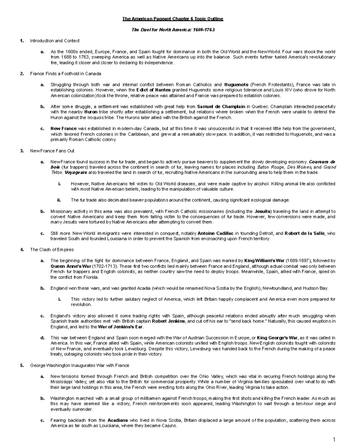 Apush Chapter 6 Topic Outline - The American Pageant Chapter 6 Topic ...