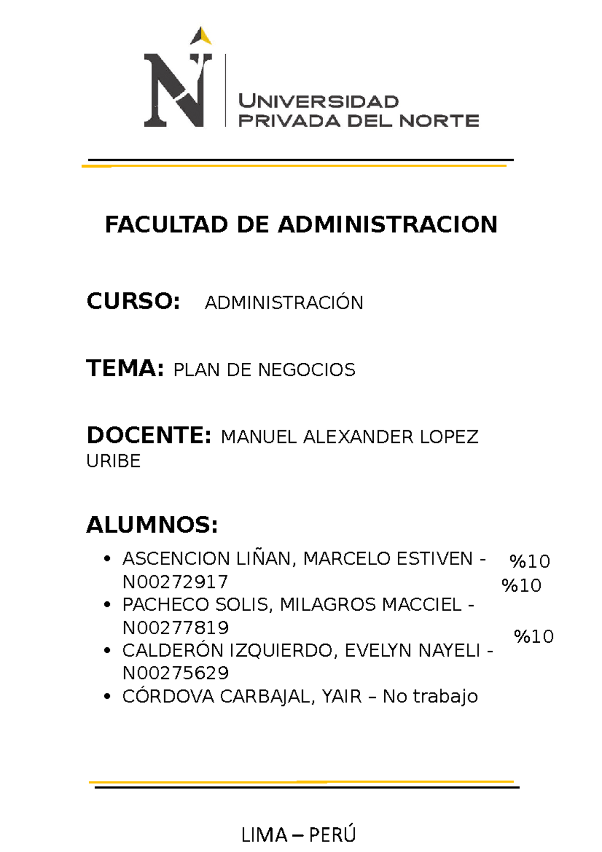 T2 Administracion_ 1er ciclo- plan de negocios - Administración - UPN ...