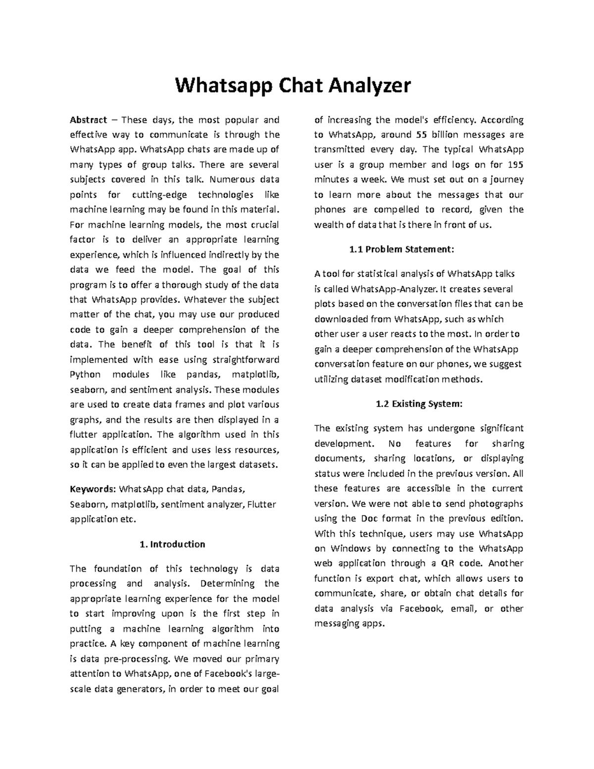 Whatsapp Chat Analyzer rsp - Whatsapp Chat Analyzer Abstract – These ...