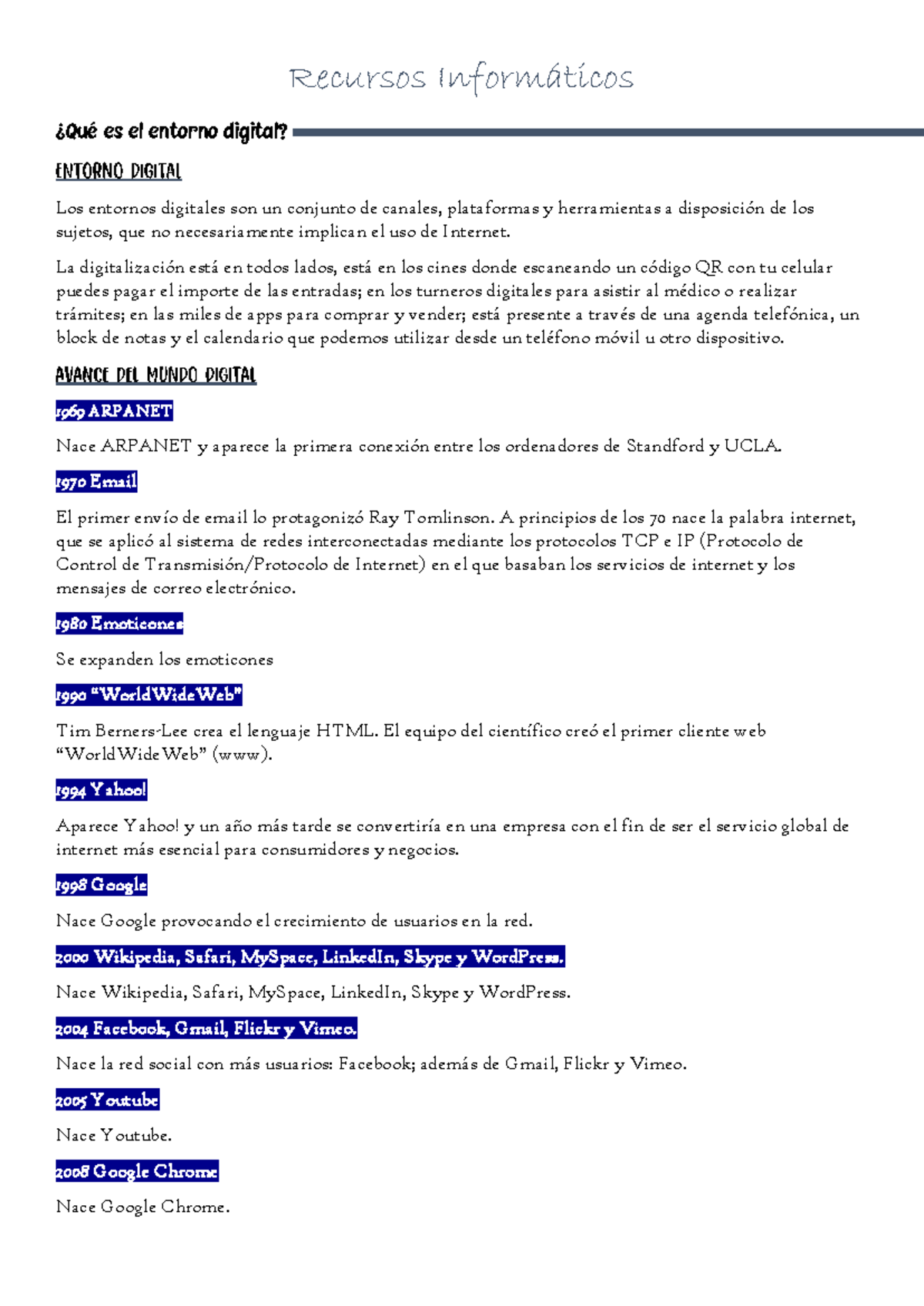 Recursos Informáticos M1 - Recursos Informáticos ¿Qué es el entorno ...