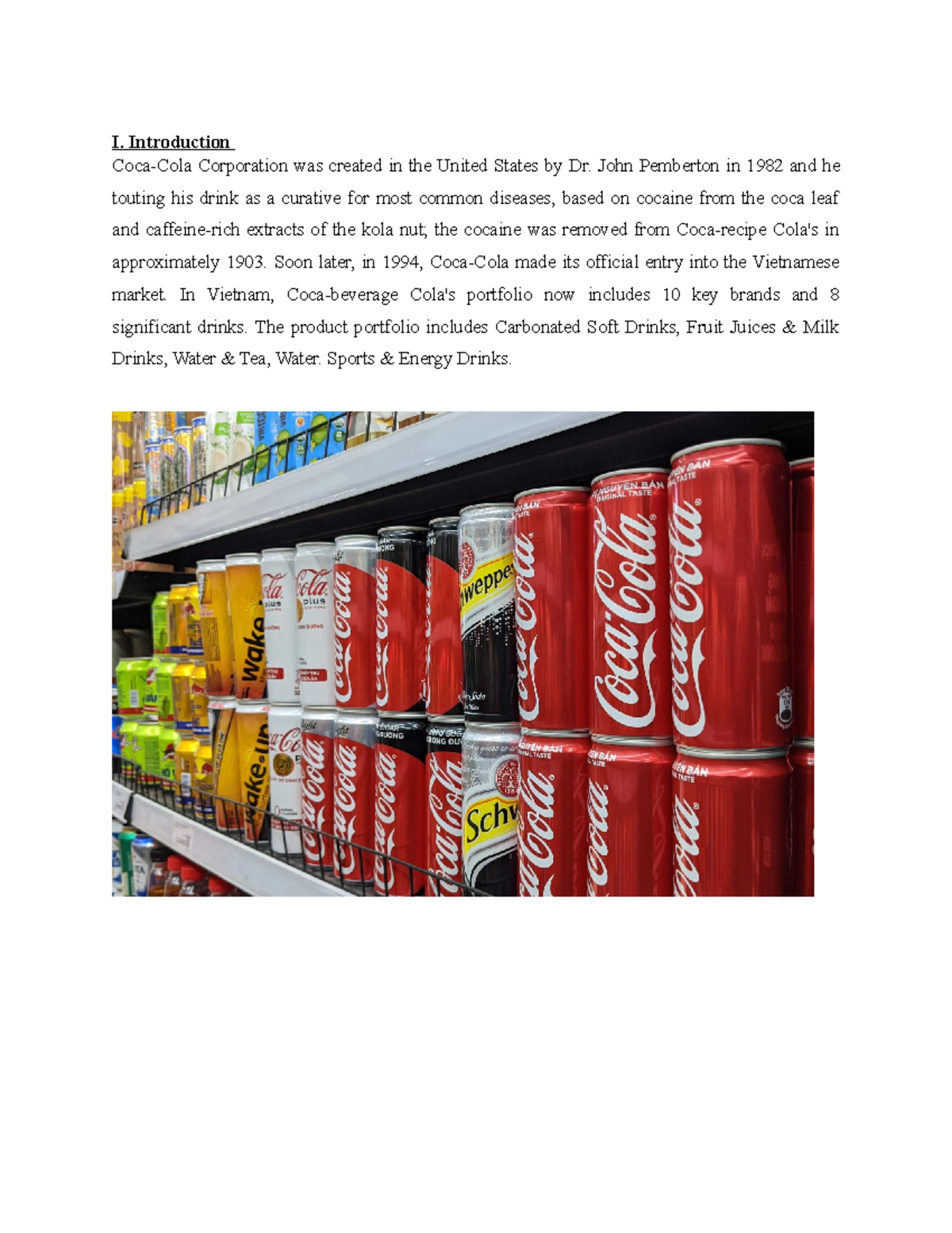 Scout Coca VN - sdnckskdnckancxkznlxnzkl - I. Introduction Coca-Cola ...