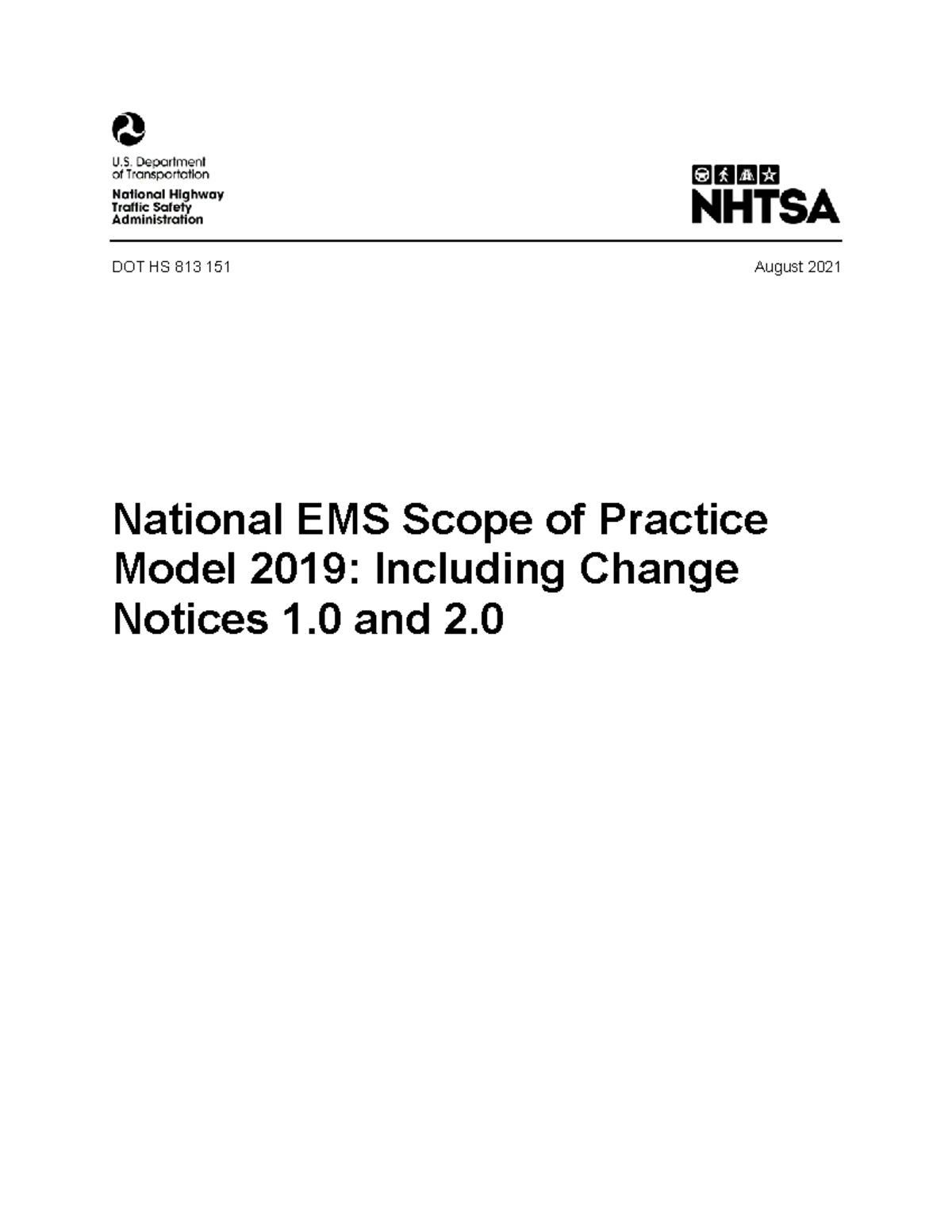 National EMS Scope of Practice Model 2019 Change Notices August 2021 ...