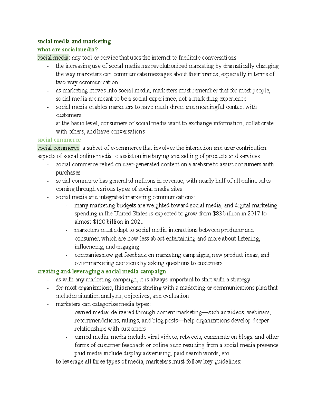 Mkt. ch 18 - chapter 18 social media lecture - social media and ...