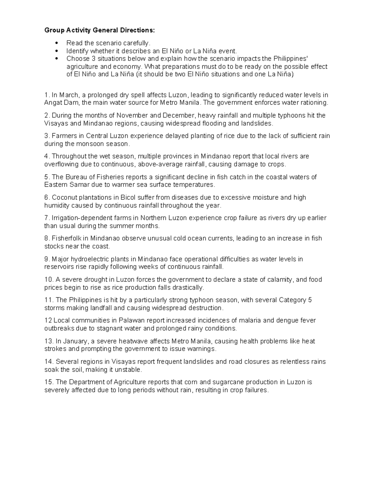 Group Activity General Directions Lesson 18 SCX - Group Activity ...