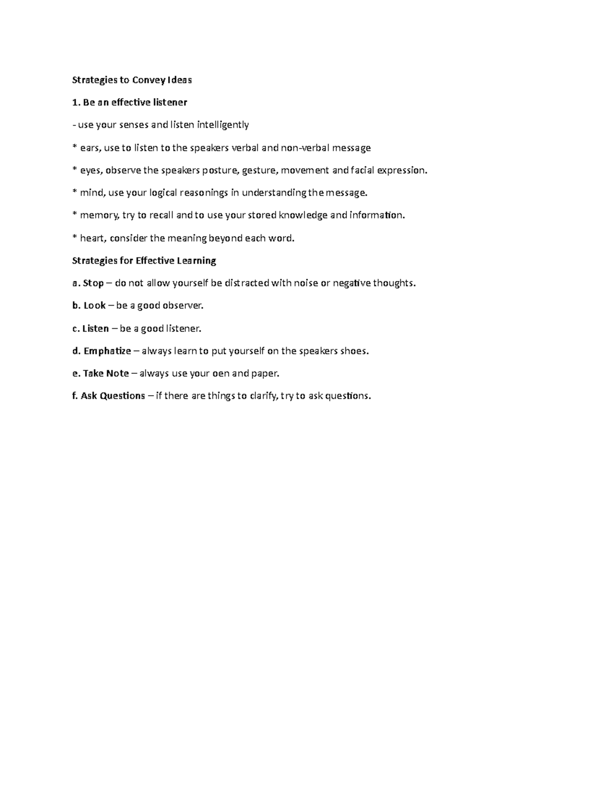 Strategies to Convey Ideas - **Strategies to Convey Ideas Be an ...