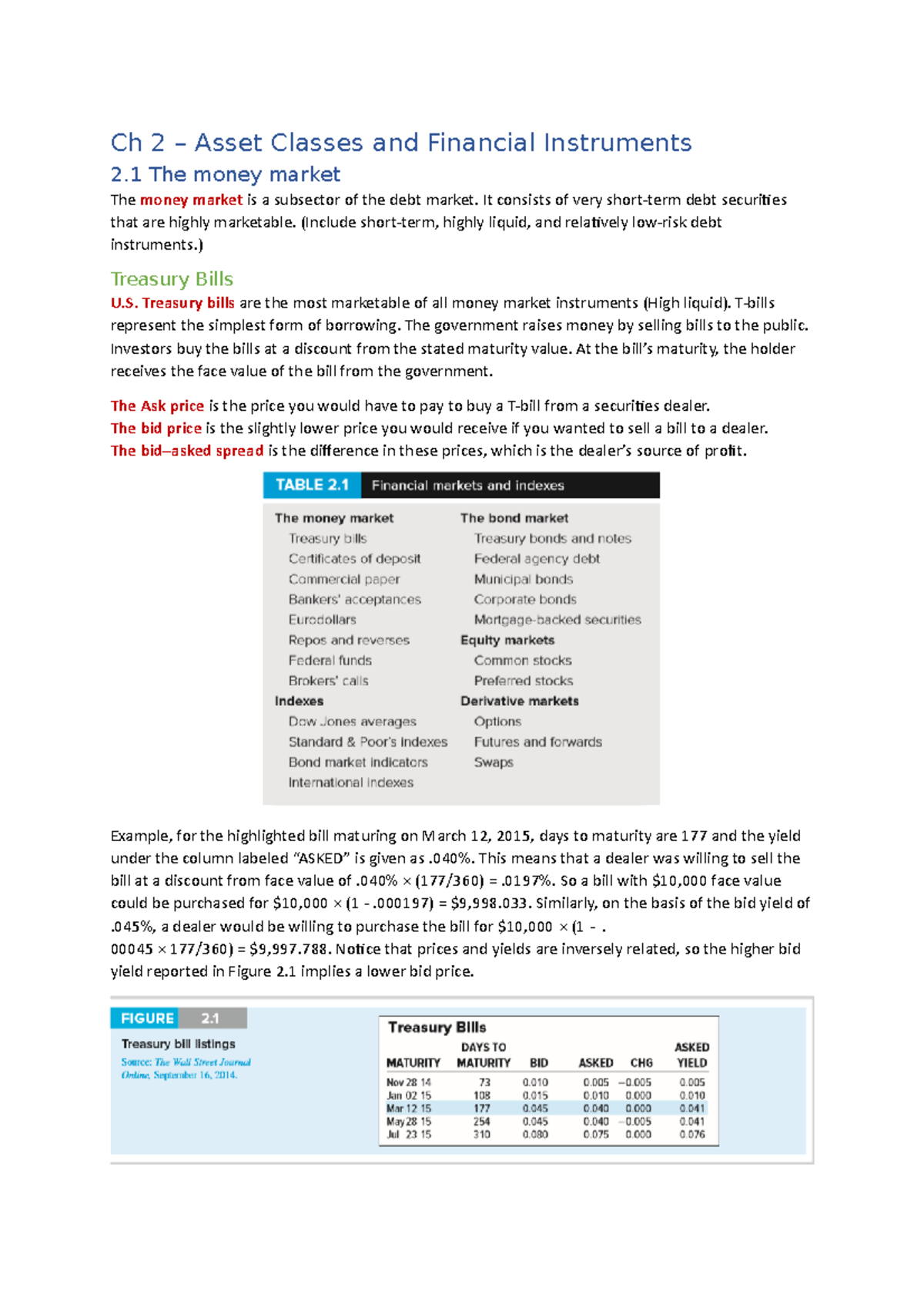 Ch 2 Asset Classes and Financial Instruments - Ch 2 – Asset Classes and ...