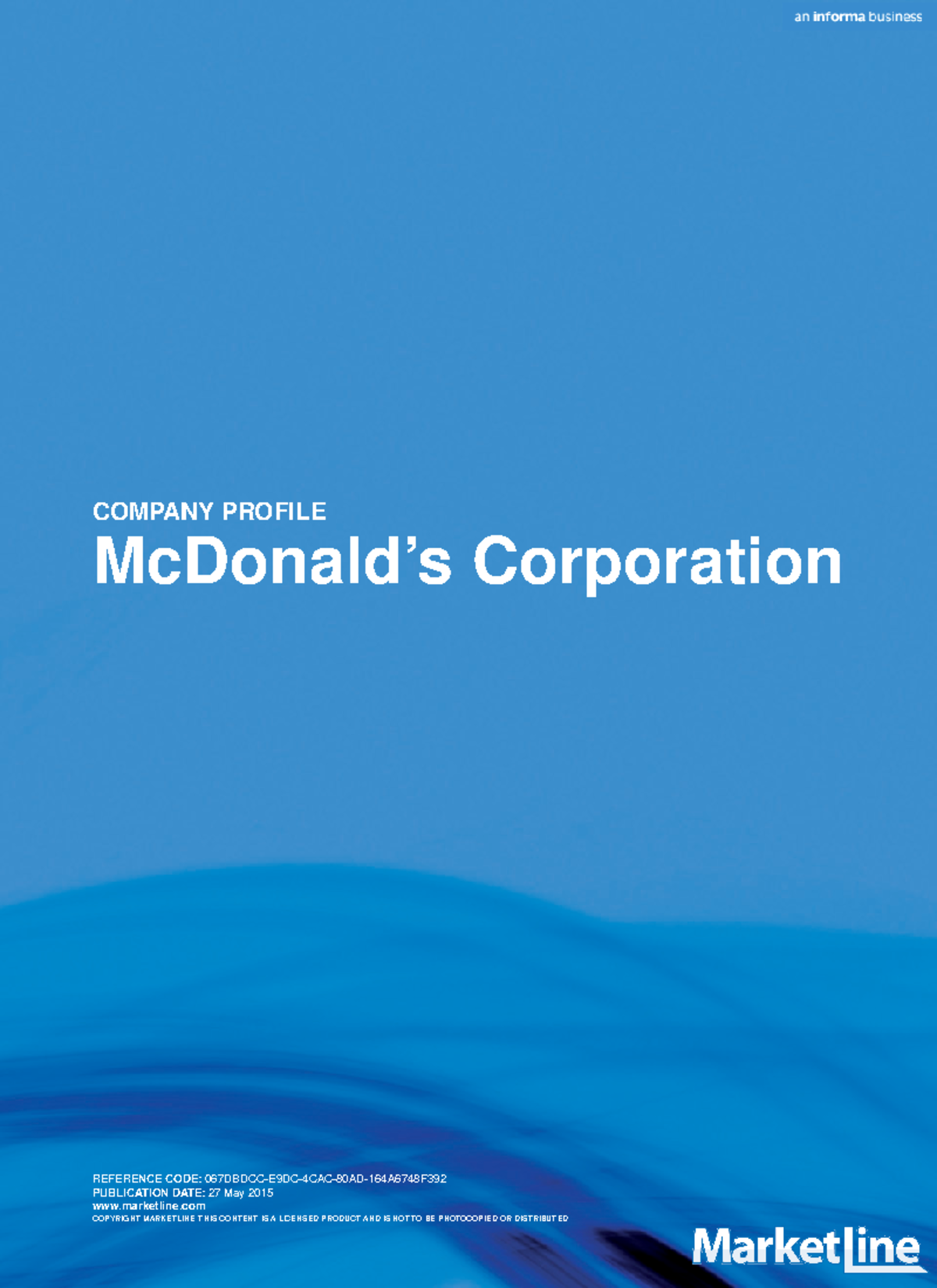 Company Profile Mc Donalds Corporation - COMPANY PROFILE McDonald’s ...
