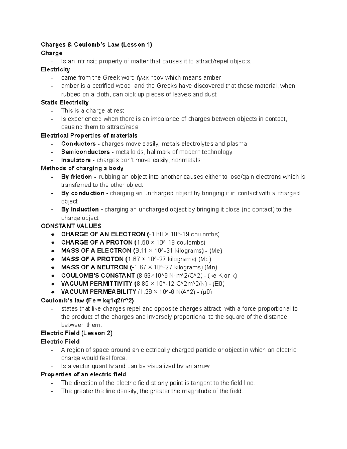 P6-reviewer - Physics Reviewer - Charges & Coulomb’s Law (Lesson 1 ...