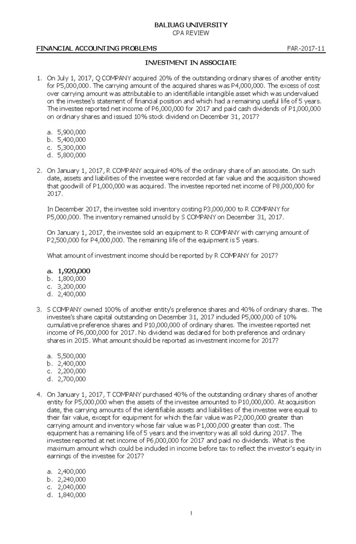 ctto pdfcoffee for pas40 and pas 28 - BALIUAG UNIVERSITY CPA REVIEW ...