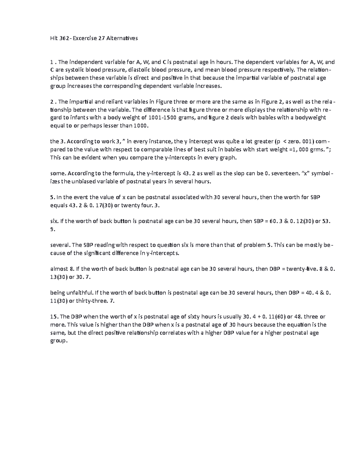 Hlt 362- Excercise 27 Solutions 1 - Hlt 362- Excercise 27 Alternatives ...