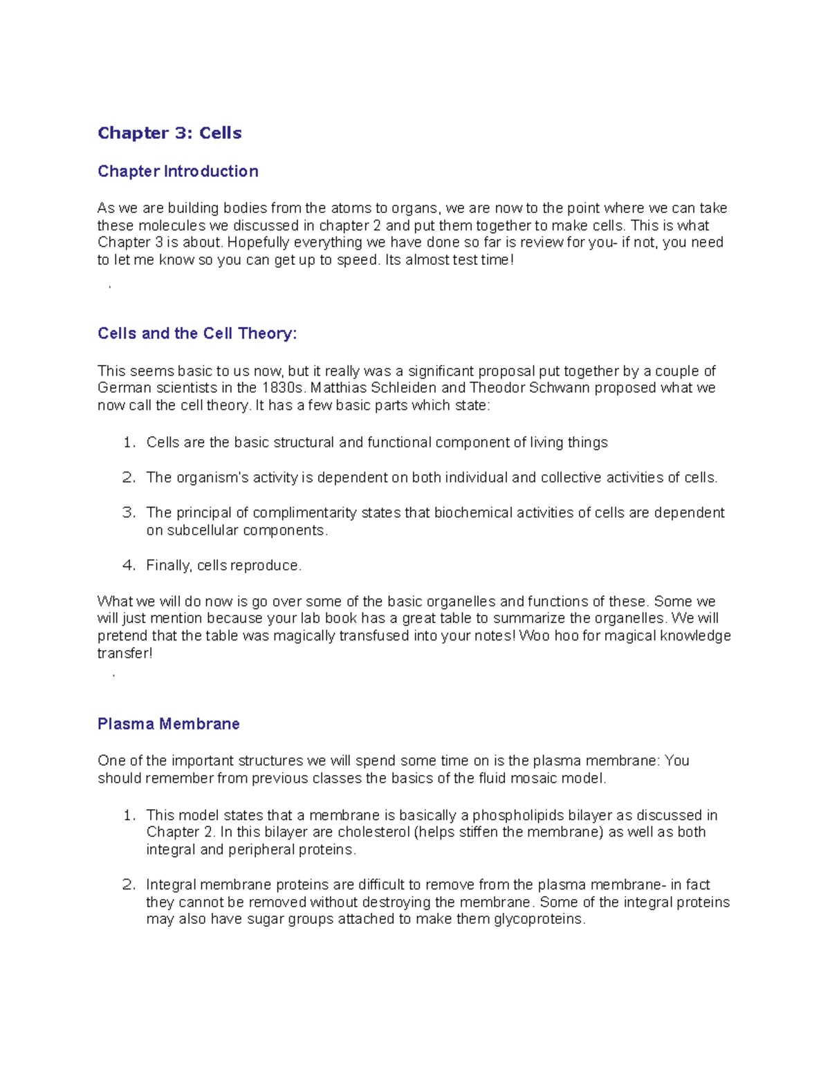Chapter 3 cells - prof andy meyer - Chapter 3: Cells Chapter ...