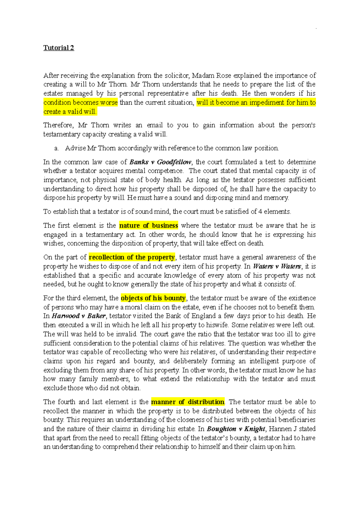 Tutorial 2 Week 3 - good - Tutorial 2 After receiving the explanation ...