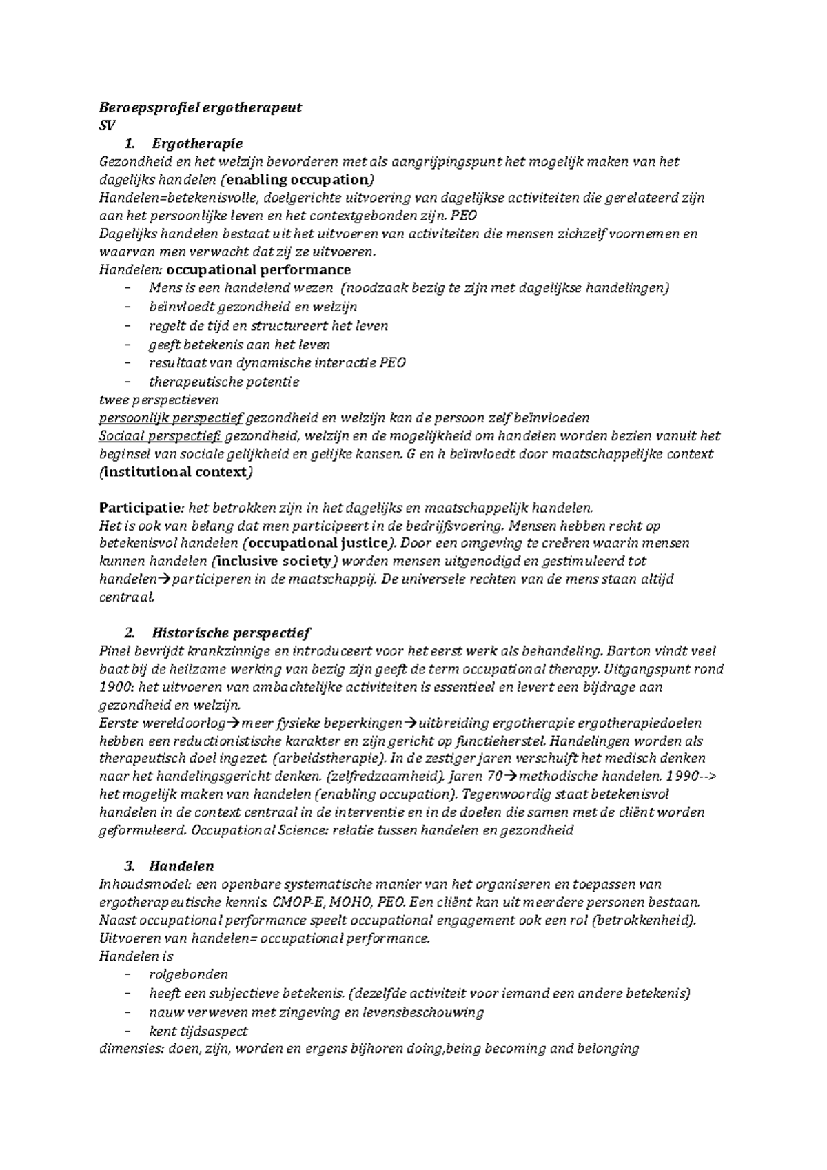 Beroepsprofiel ergotherapeut SV - Ergotherapie Gezondheid en het ...