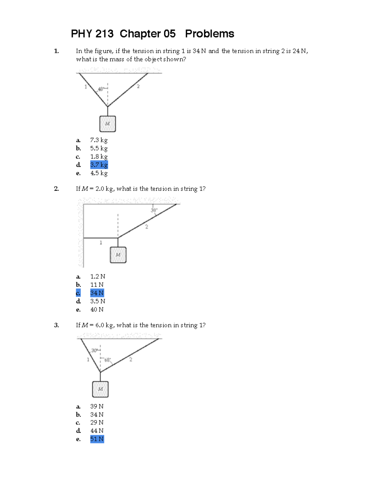 Chapter 5 Questions - PHY 213 Chapter 05 Problems Dr. Golben 1. In the ...