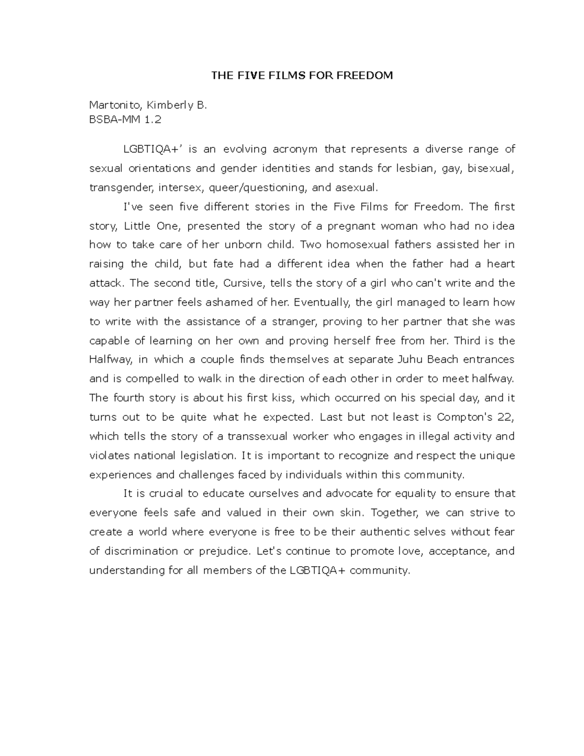 THE FIVE Films FOR Freedom - THE FIVE FILMS FOR FREEDOM Martonito ...