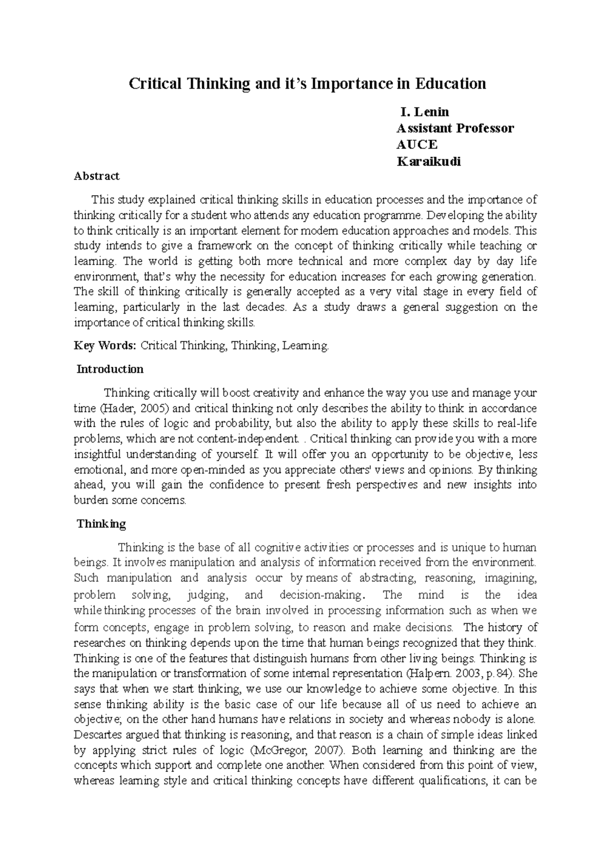 Critical Thinking Skills - Critical Thinking and it’s Importance in ...