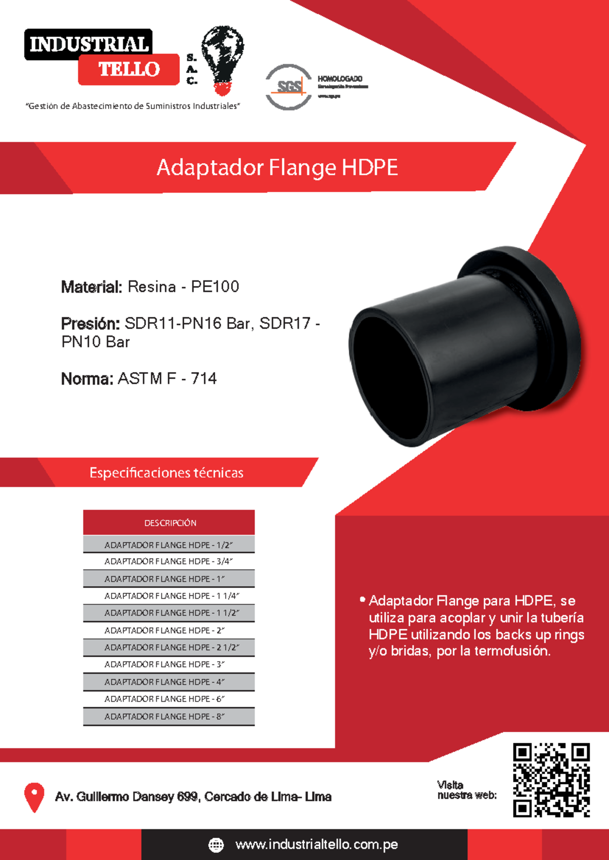 Ficha-tecnica-adaptador-flange-HDPE compressed - industrialtello.com - Studocu
