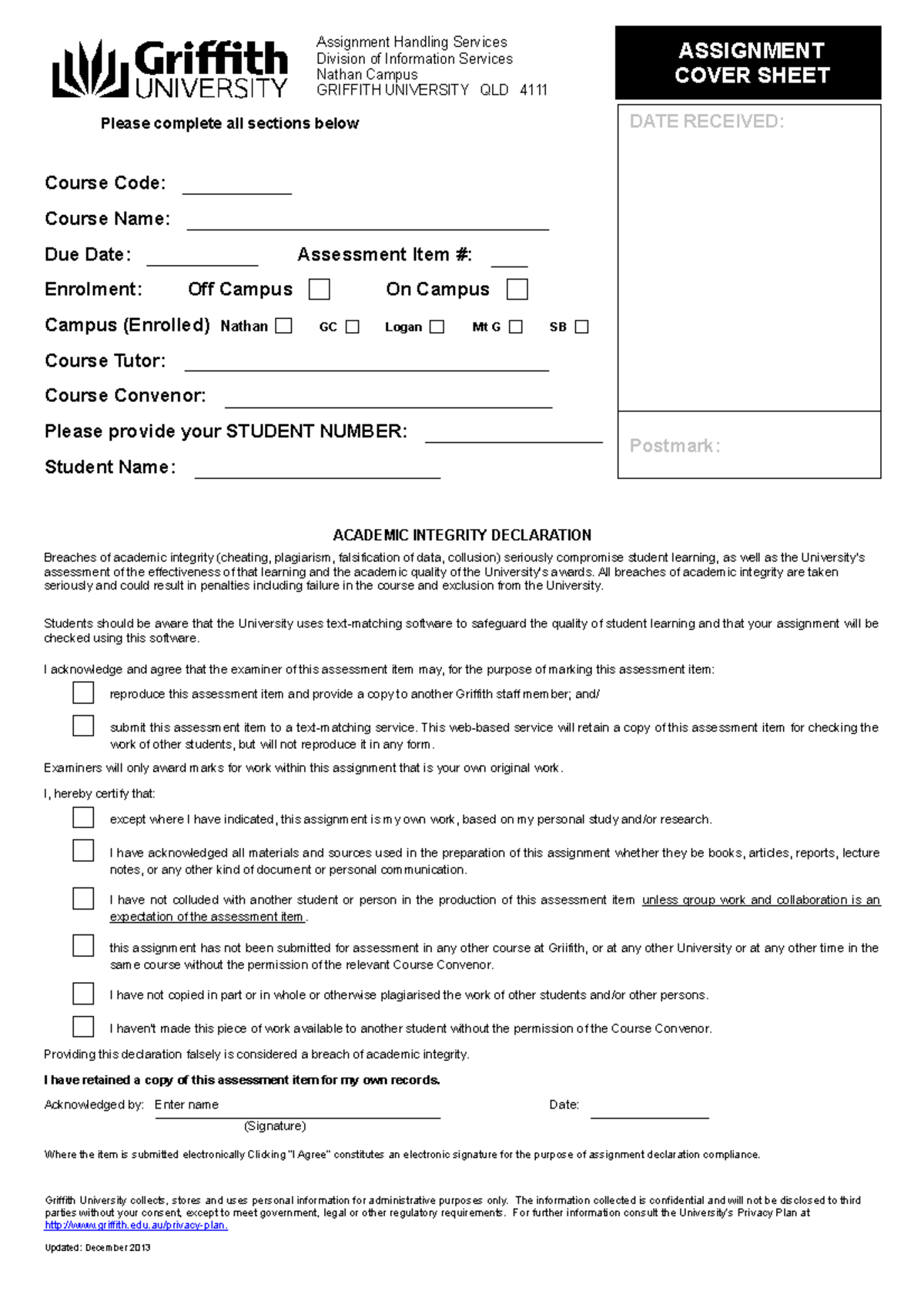 Assignment Template - Assignment Handling Services Division of ...