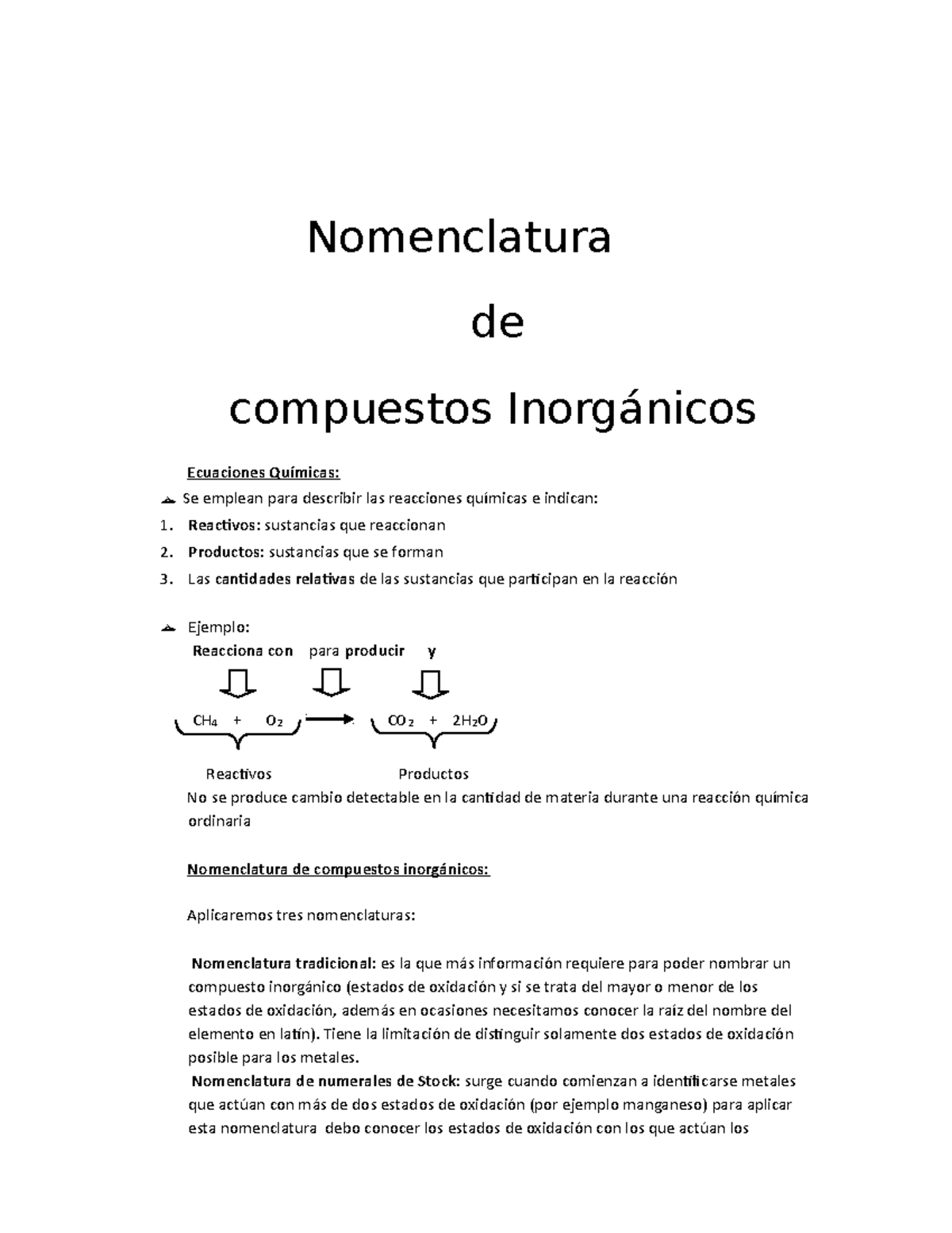 Nomenclatura de Compuestos Inorganicos - Nomenclatura de compuestos Inorgánicos Ecuaciones ...