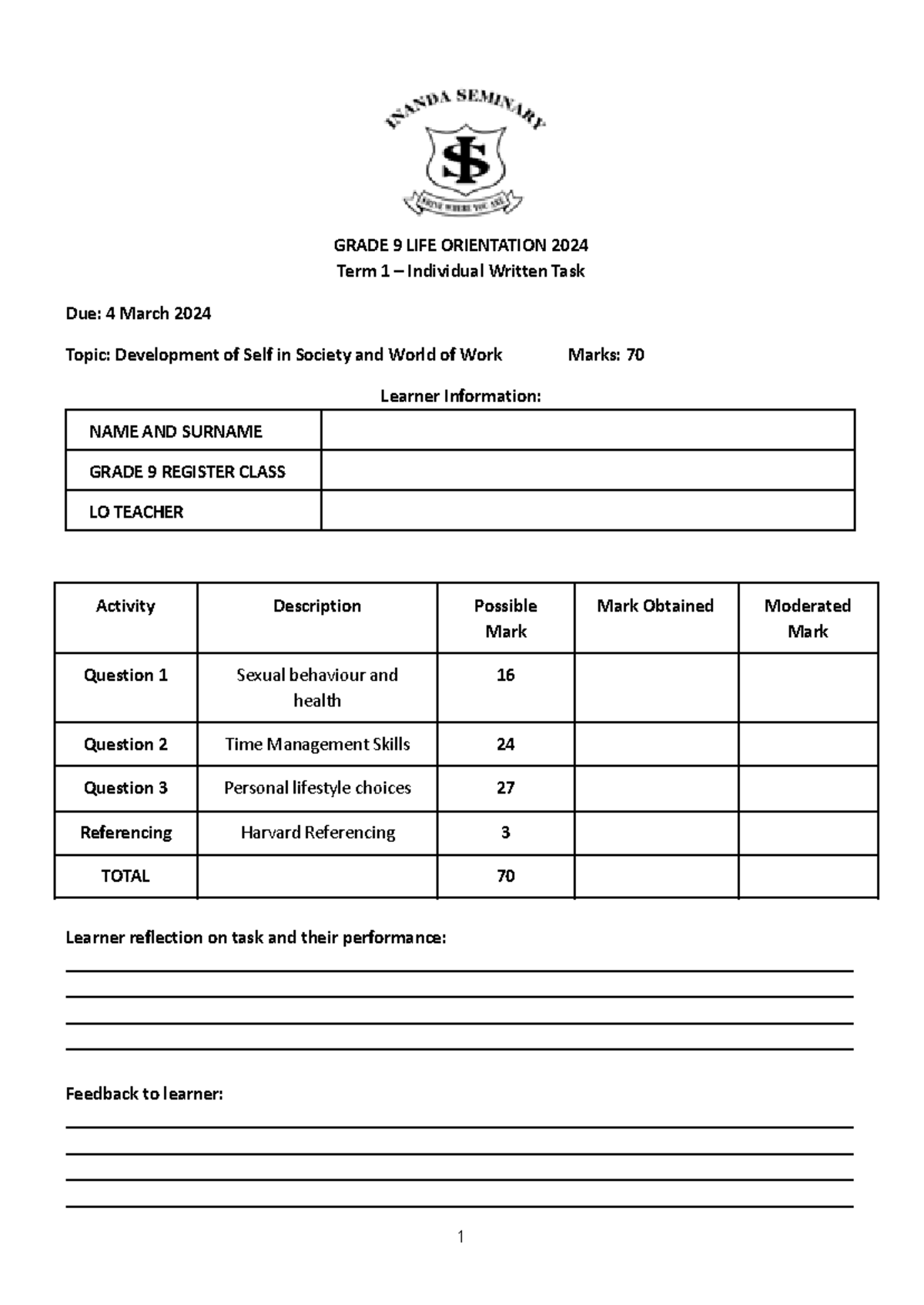 Grade 9 Life Orientation Task T1 2024.docx - GRADE 9 LIFE ORIENTATION ...