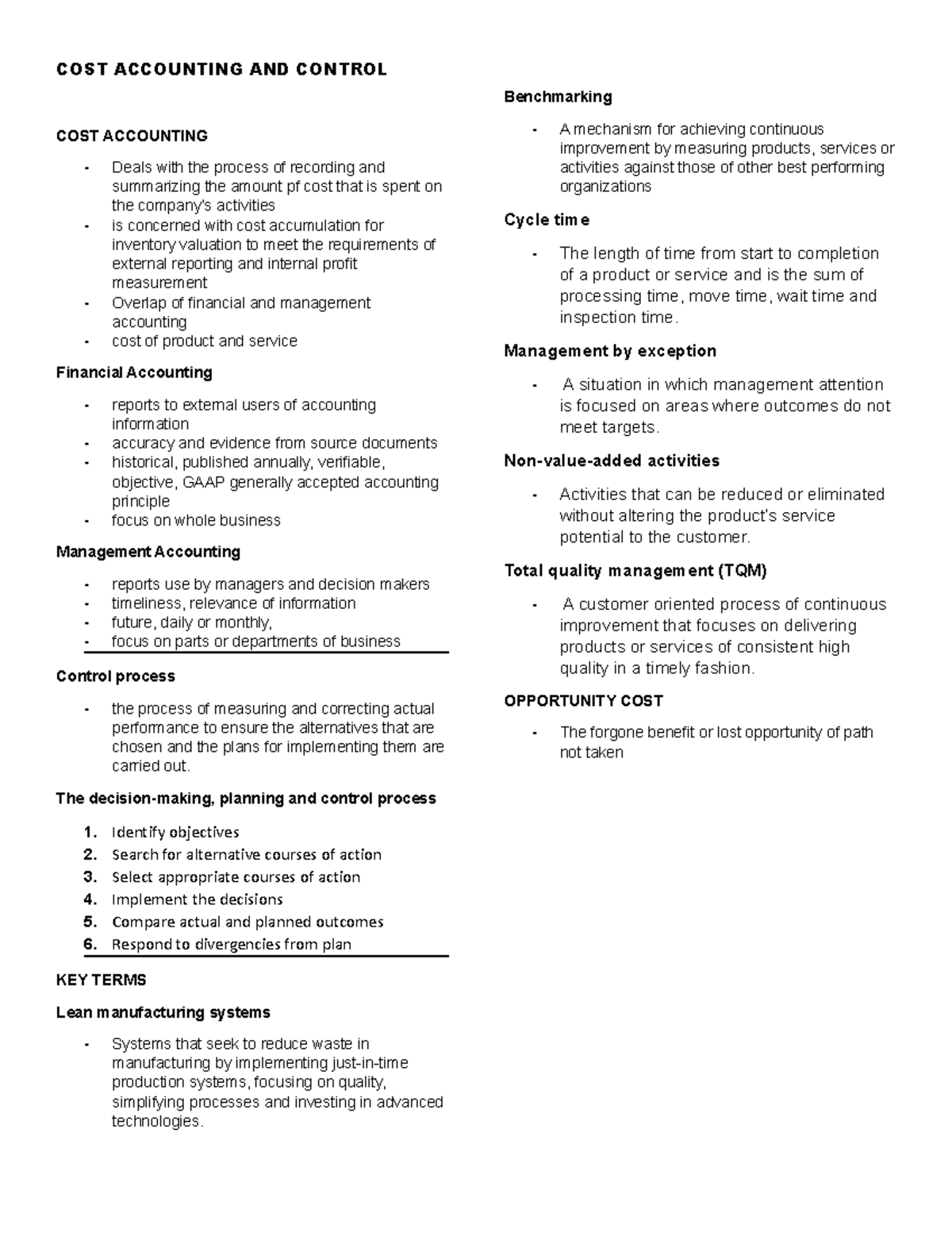 COST Accounting AND Control - COST ACCOUNTING AND CONTROL COST ...