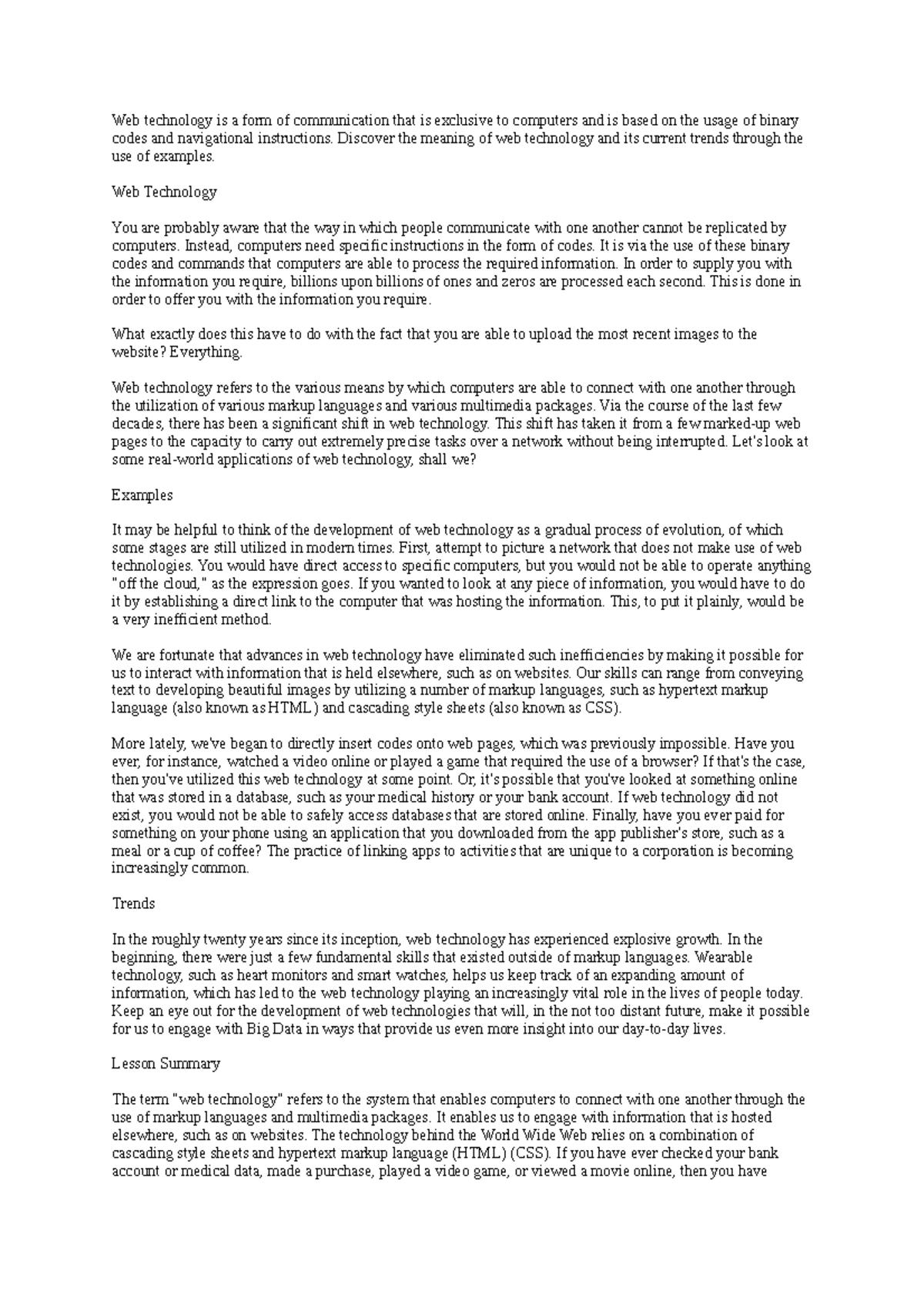 Web technology - Discover the meaning of web technology and its current ...