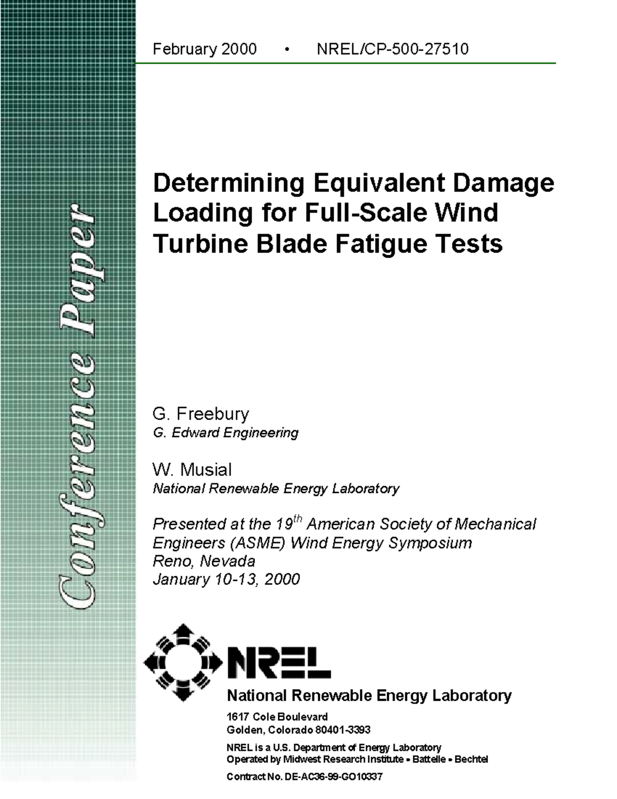 Determining DEL for Full-Scale Wind Turbine Blade Fatigue Test ...