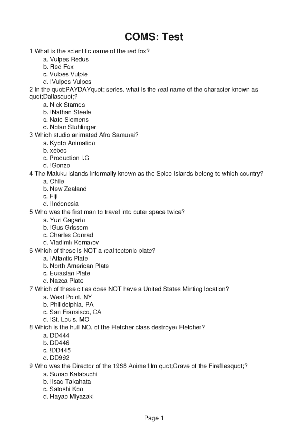 COMS276-Practice-2 - COMS276-Research-1 - COMS: Test 1 What is the ...