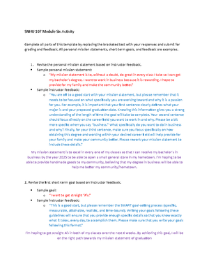 Module Six Short Answer - IDS 100 Module Six 6-2 Short Answer ...