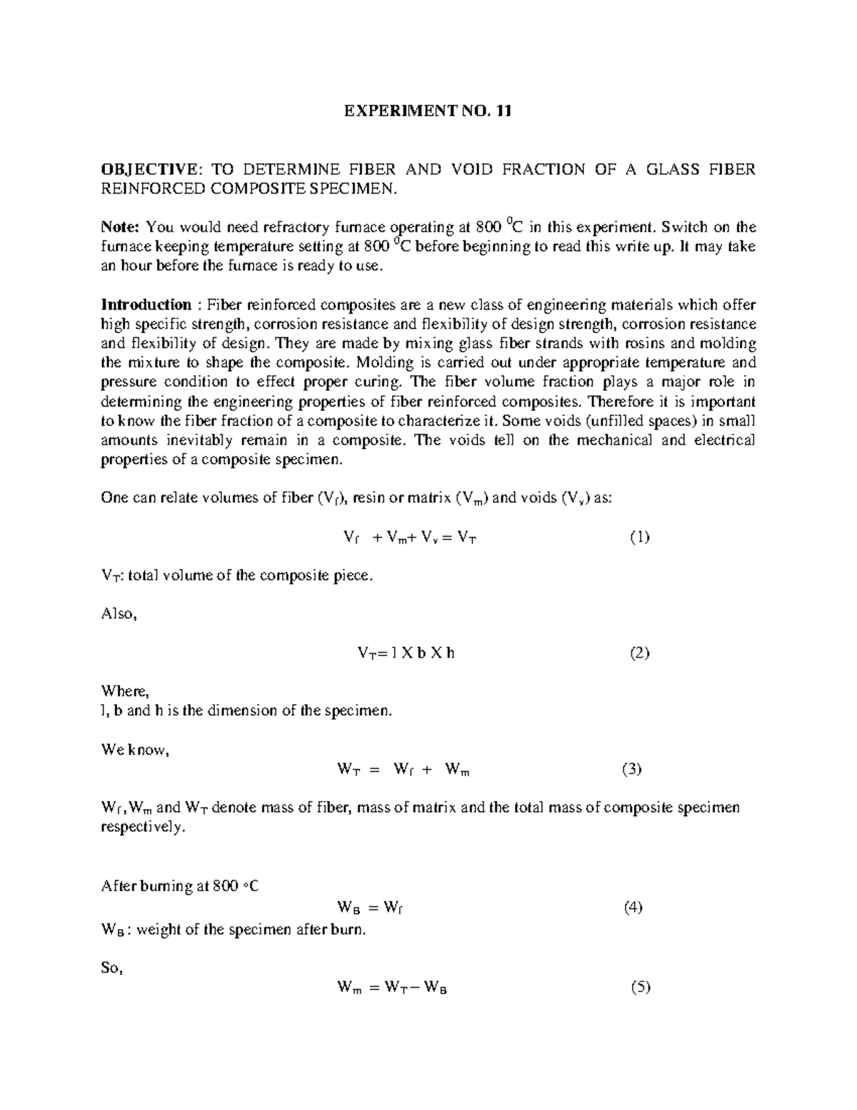 Expt No 6 fiber and void - asdsadasdasda - EXPERIMENT NO. 11 OBJECTIVE ...