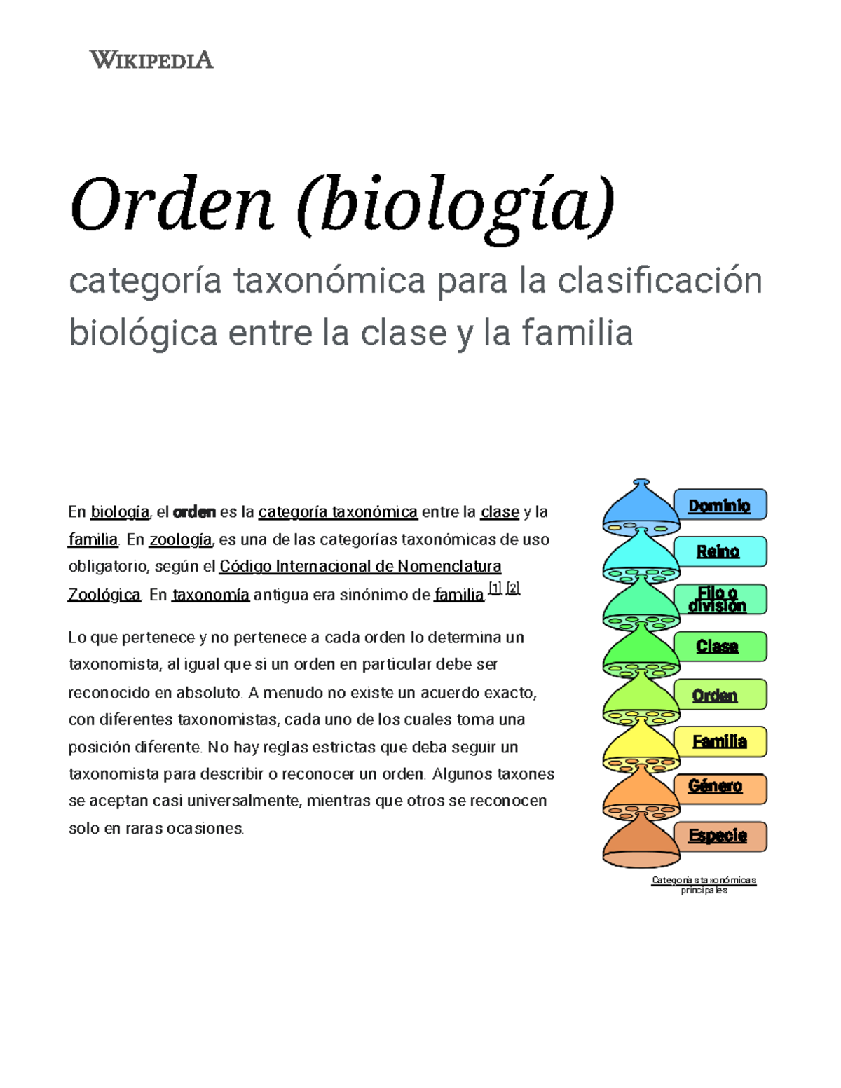 Orden (biología) - Wikipedia, la enciclopedia libre - Orden (biología ...