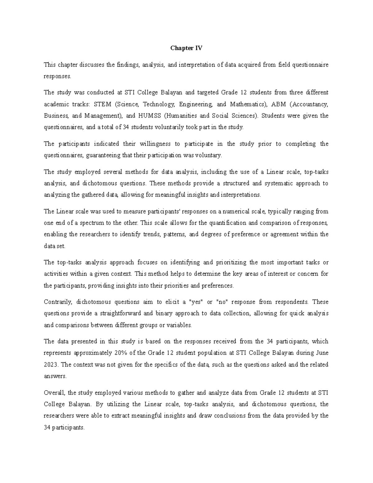 Chapter IV - asdasd - Chapter IV This chapter discusses the findings ...