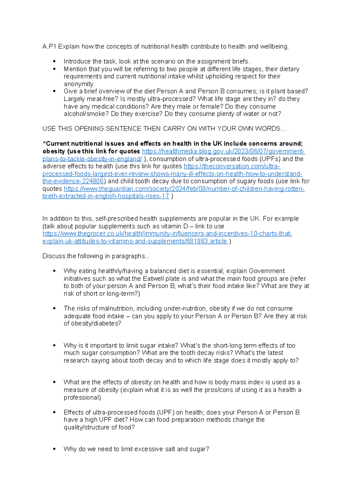 Unit 19 LAA help sheet - helpful - A Explain how the concepts of ...