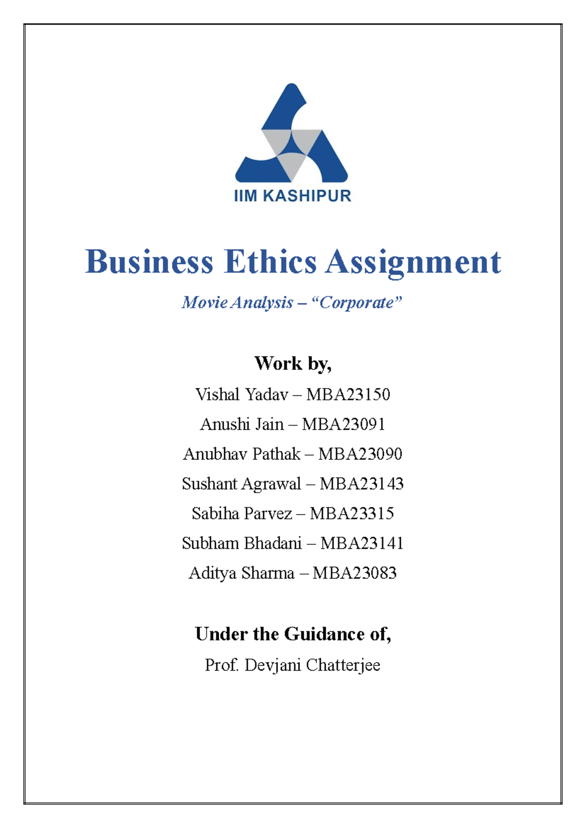 ASSIGNMENT 1 OF DRAFT BUSINESS ETHICS - Business Ethics Assignment ...