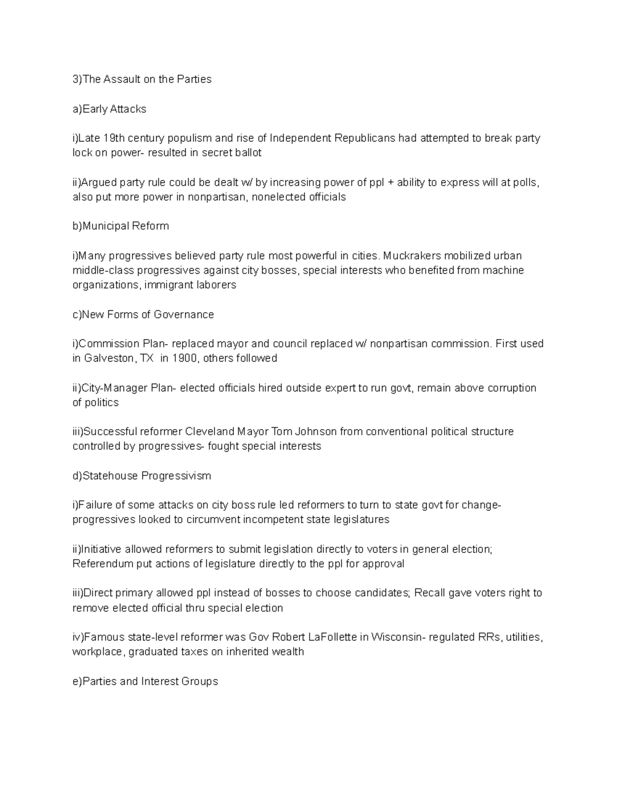 History note 34 - These are my detailed notes. - 3)The Assault on the ...