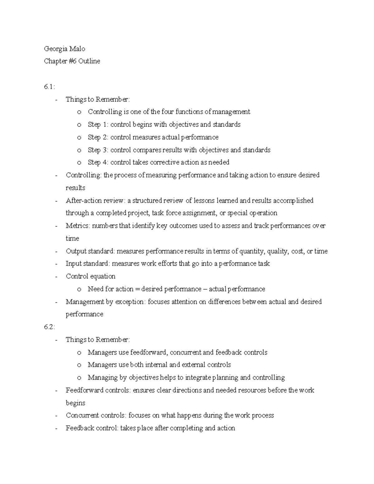 MGMT 301 Chapter #6 Outline - MGMT 301 - Penn State - Studocu