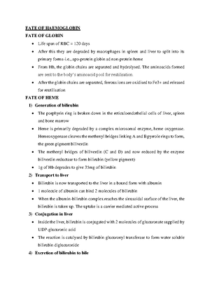 Hemoglobin introduction - HEMOGLOBIN PROPERTIES OF HEMOGLOBIN (HB) The ...
