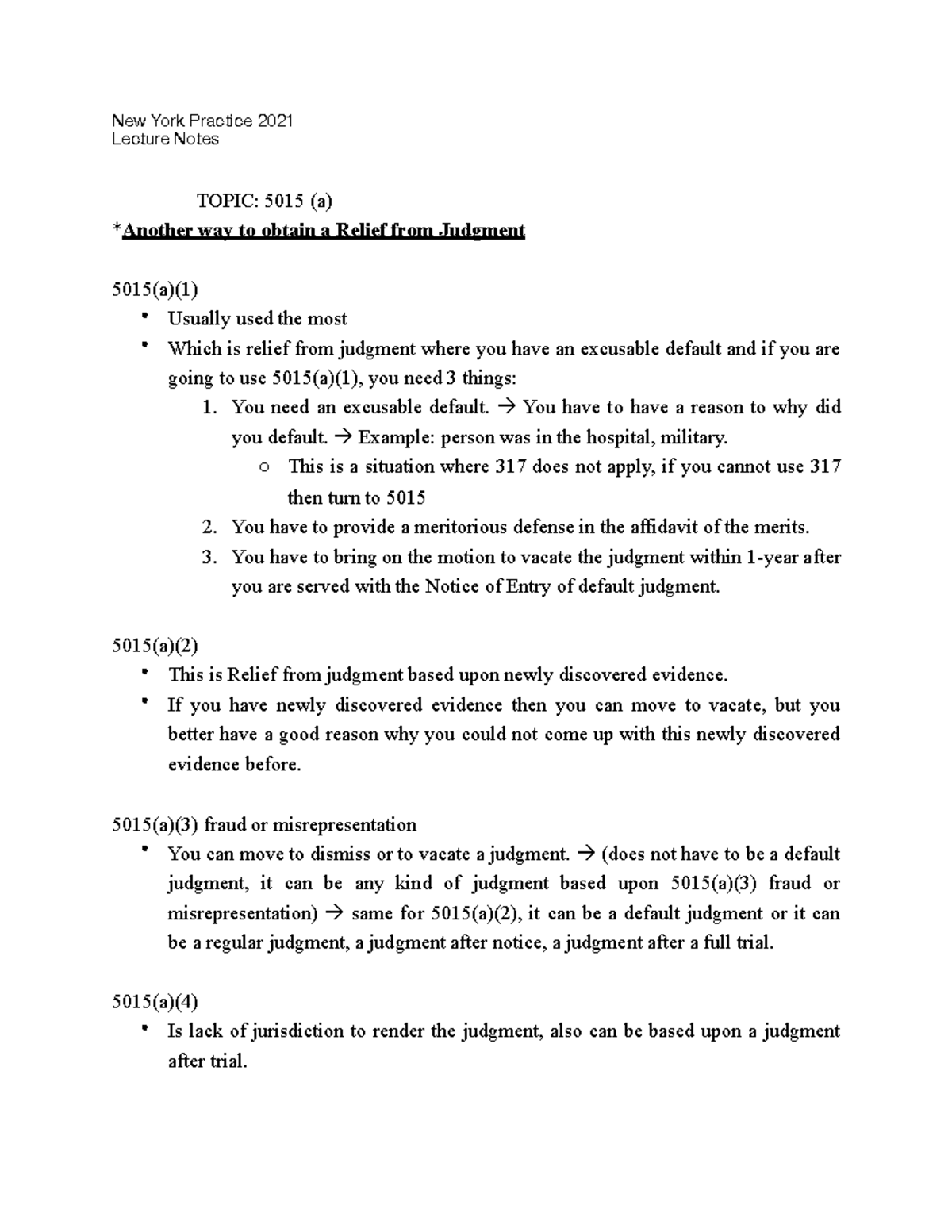 Another way to obtain a Relief from Judgment - New York Practice 2021 ...
