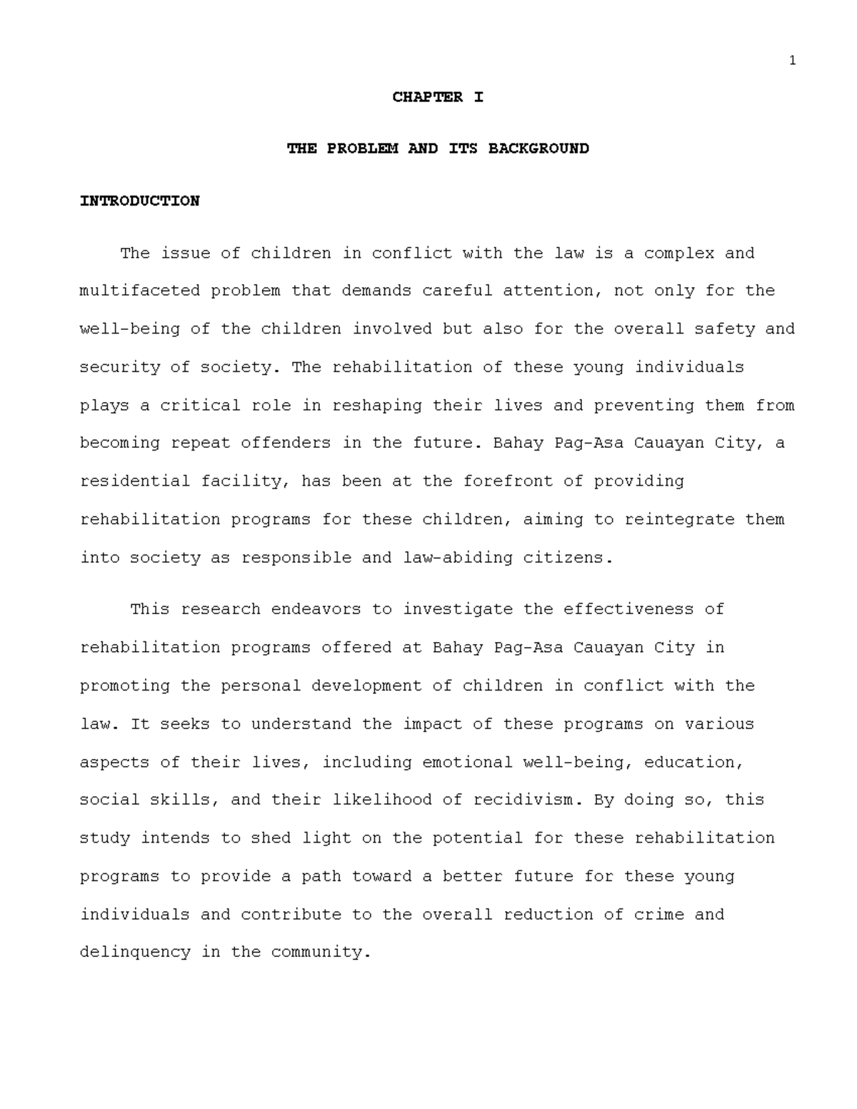 Chapter-1- Intro - Buenos dias de la Hoya - CHAPTER I THE PROBLEM AND ITS BACKGROUND ...